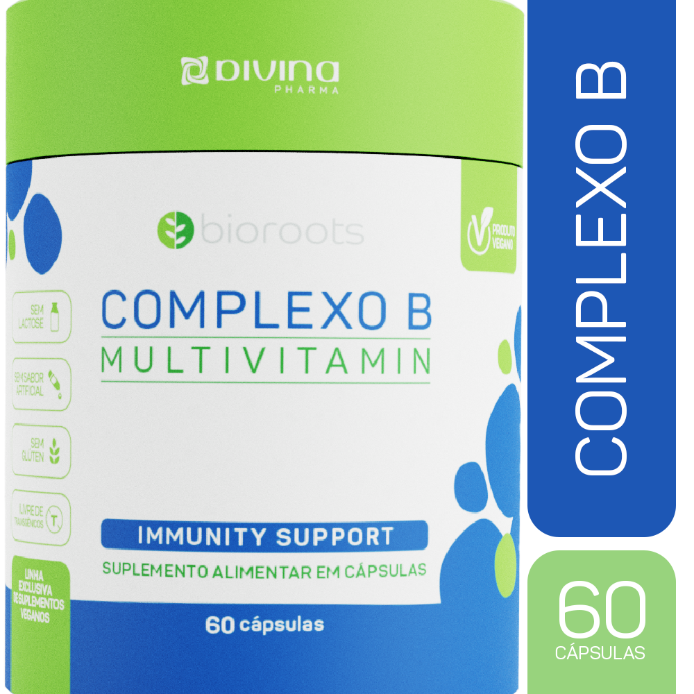 Complexo B Multivitamin com 60 Unidades - Bioroots