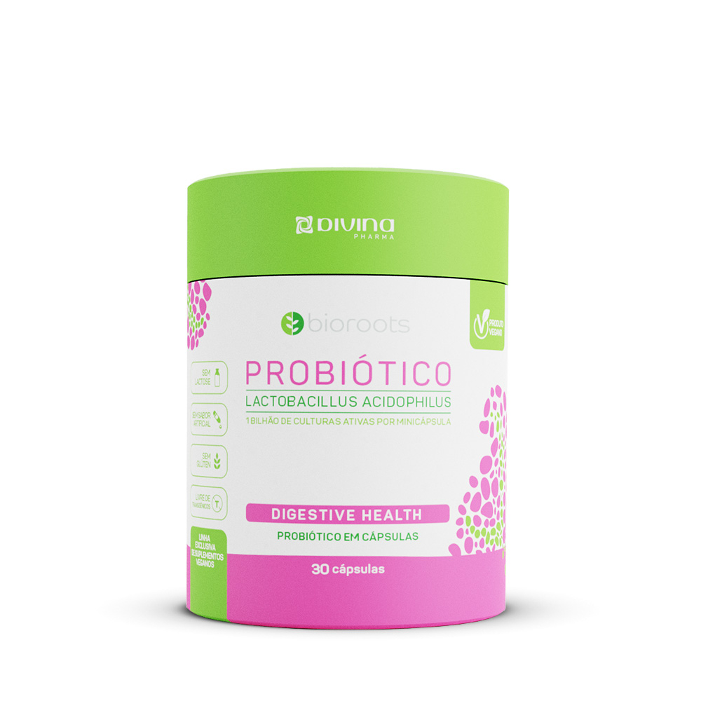 Probiótico Lactobacillus Acidophilus com 60 Unidades - Bioroots