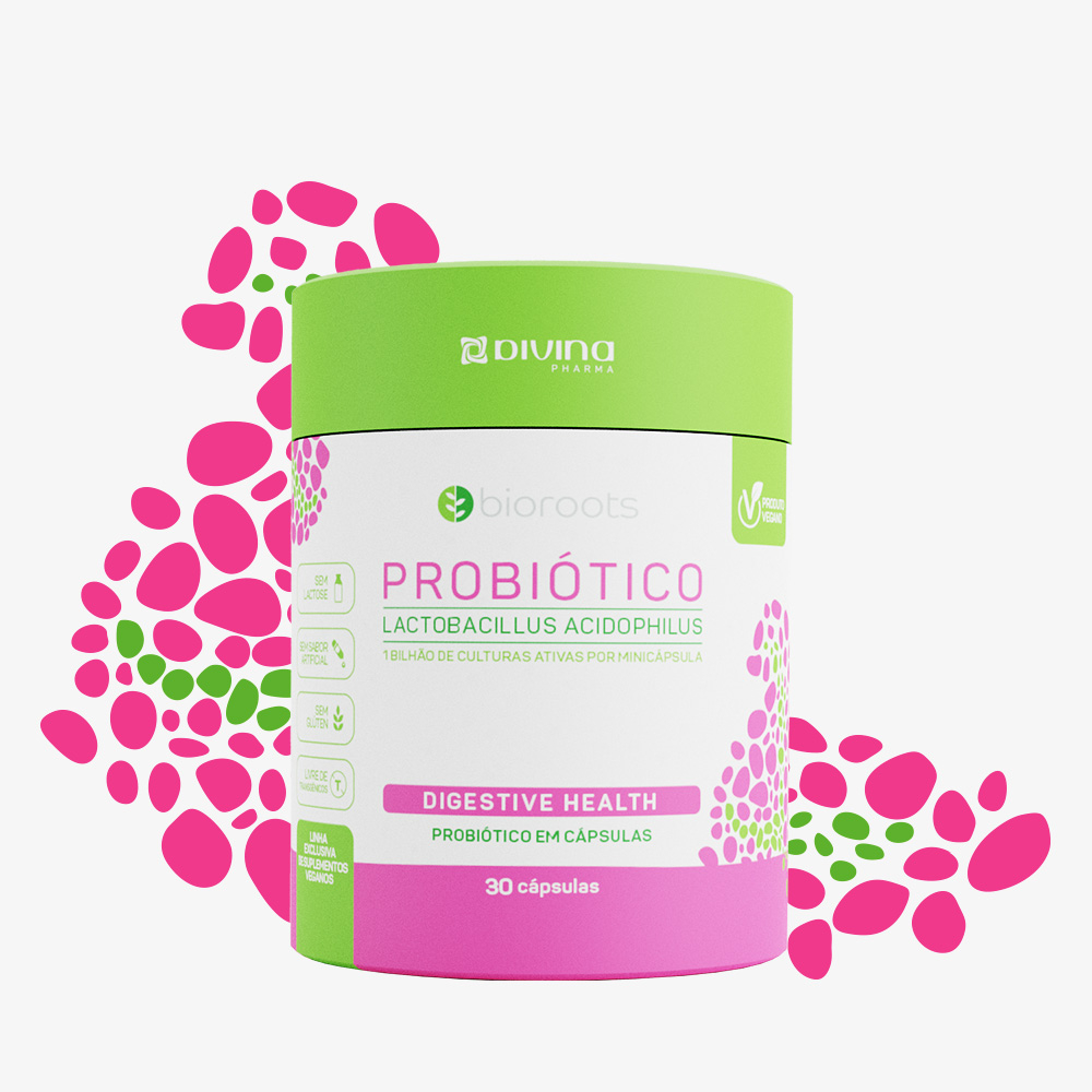 Probiótico Lactobacillus Acidophilus com 60 Unidades - Bioroots