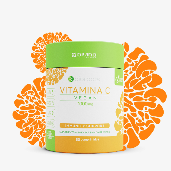 Vitamina C Vegan com 100 Unidades - Bioroots