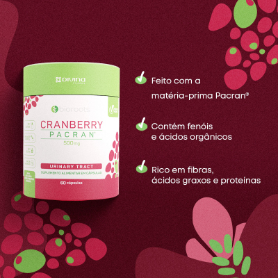 Cranberry Pacran 500mg com 60 Unidades - Bioroots