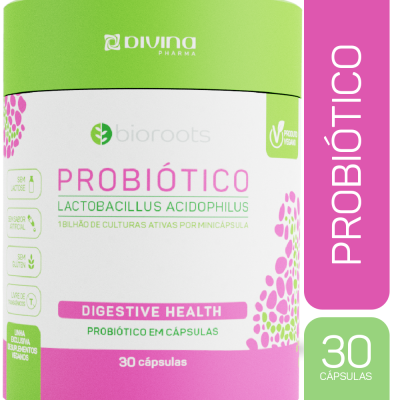 Probiótico Lactobacillus Acidophilus com 60 Unidades - Bioroots